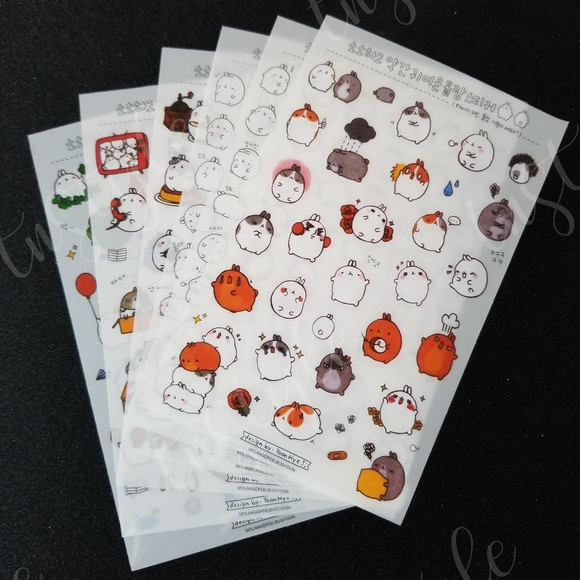 Office | 318 Molang Transparent Sticker Sheets | Poshmark
